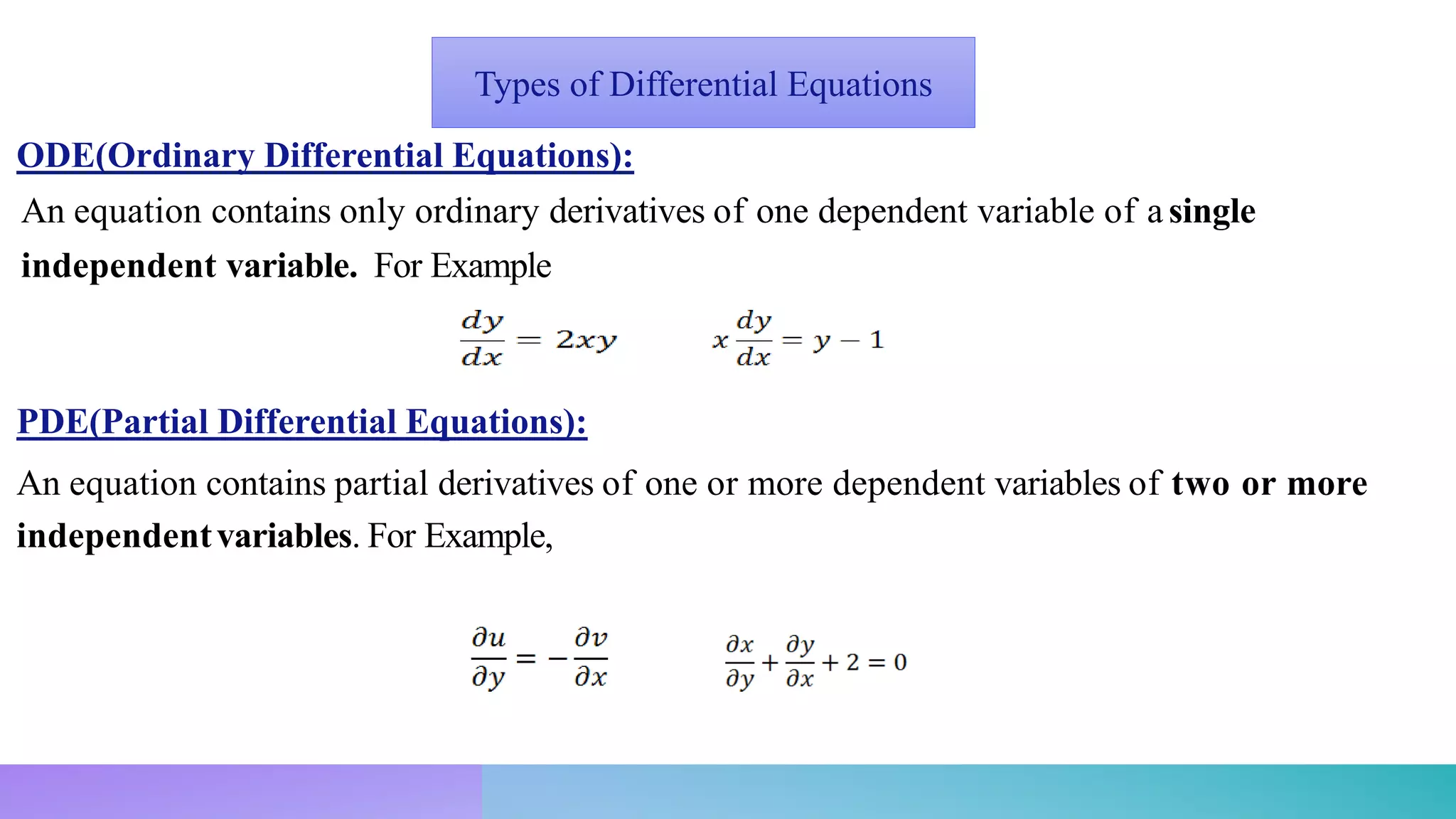 Differential equations | PPTX