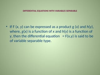 Differential Equations Class 12 Maths Chapter | PPTX