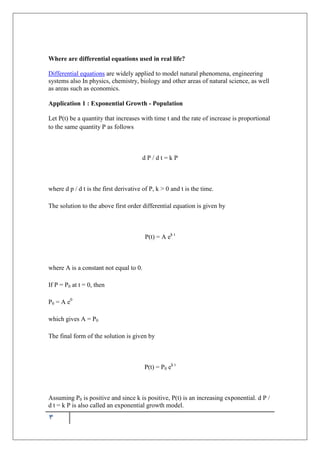 Differential equations final -mams | PDF