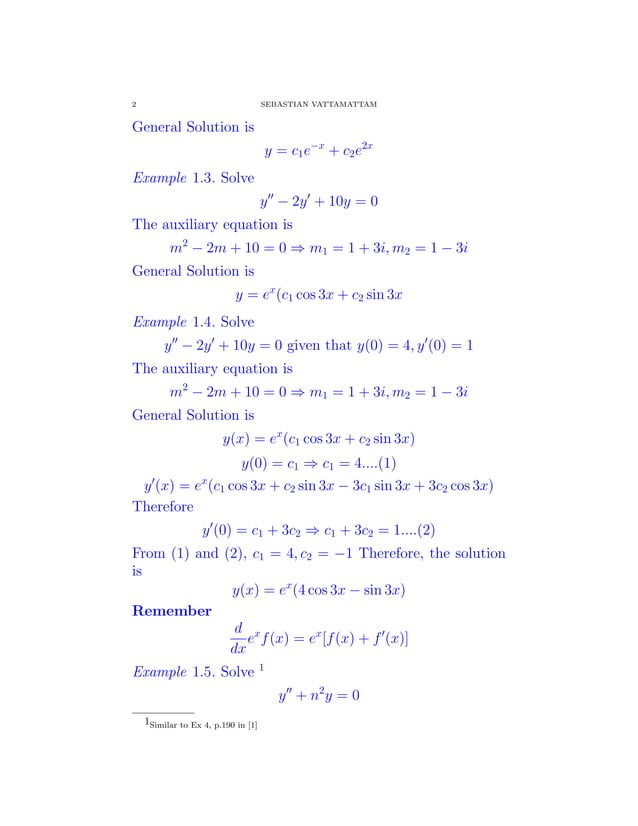 Linear Differential Equations1 | PDF