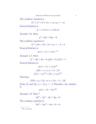 Linear Differential Equations1 | PDF | Physics | Science