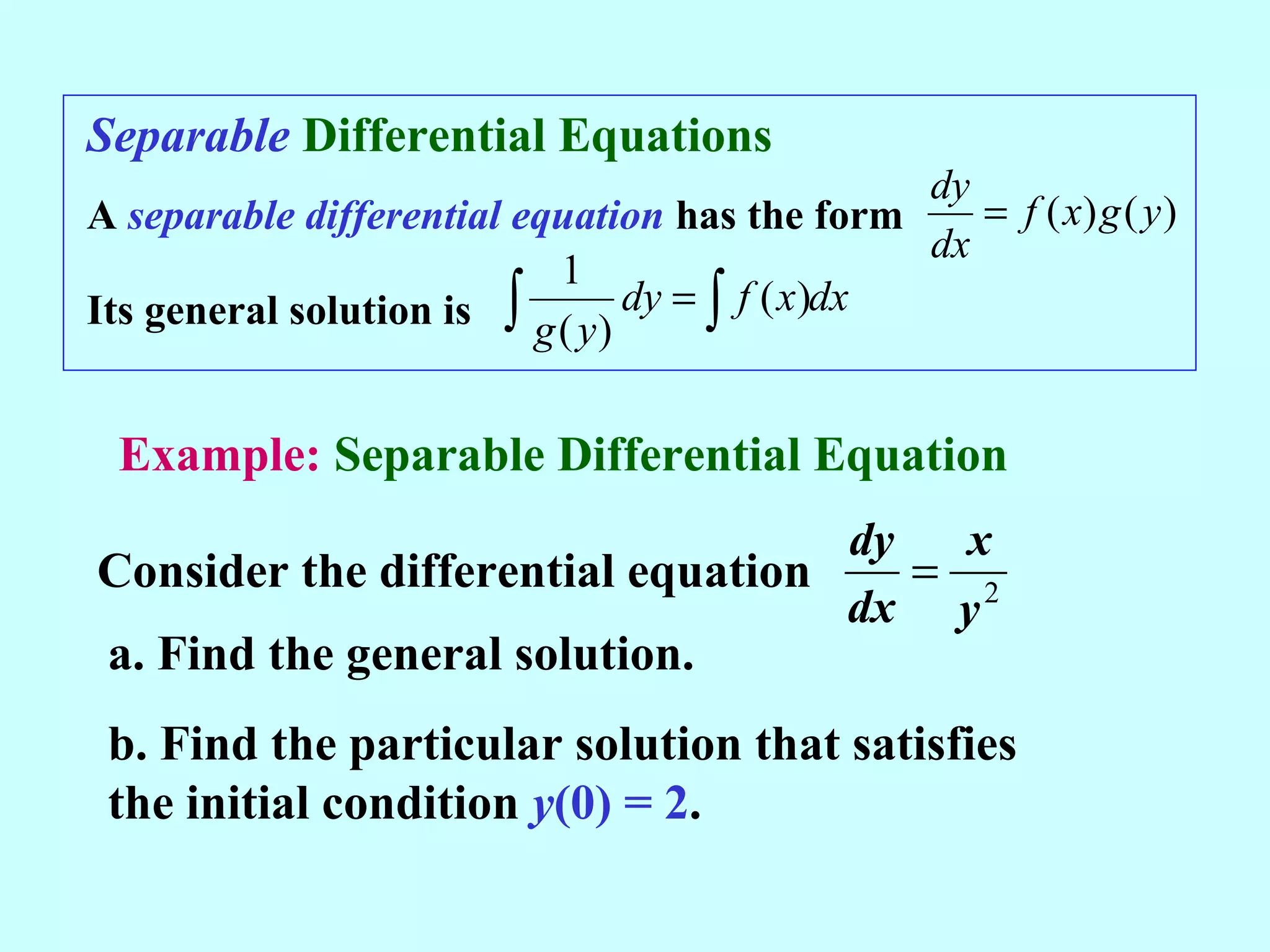 Differential equations and its applications | PPT
