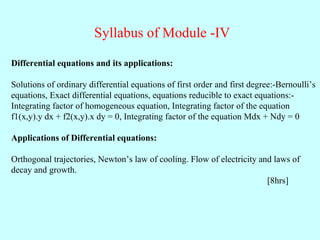 Differential equations and its applications | PPT