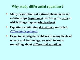 Differential equations and its applications | PPT