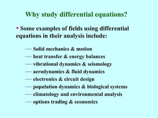 Differential equations and its applications | PPT