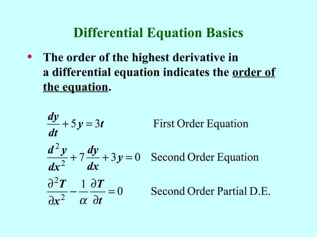 Differential equations and its applications | PPT