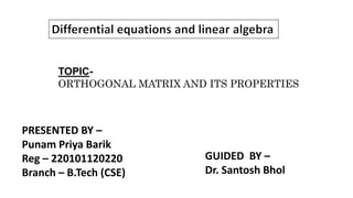 Differential equations and linear algebra.pptx | Physics | Science