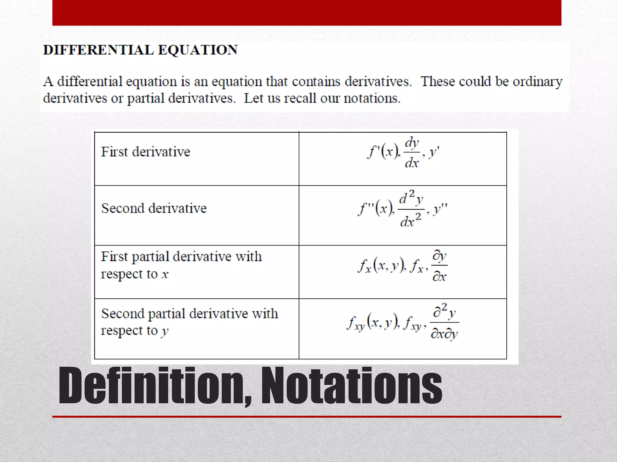 Differential equations intro | PPTX