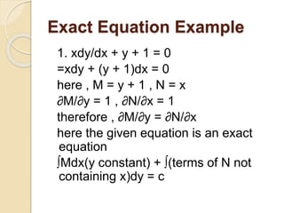 Differential equations of first order | PPTX