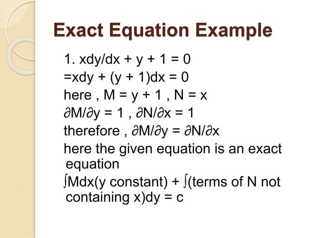 Differential equations of first order | PPT