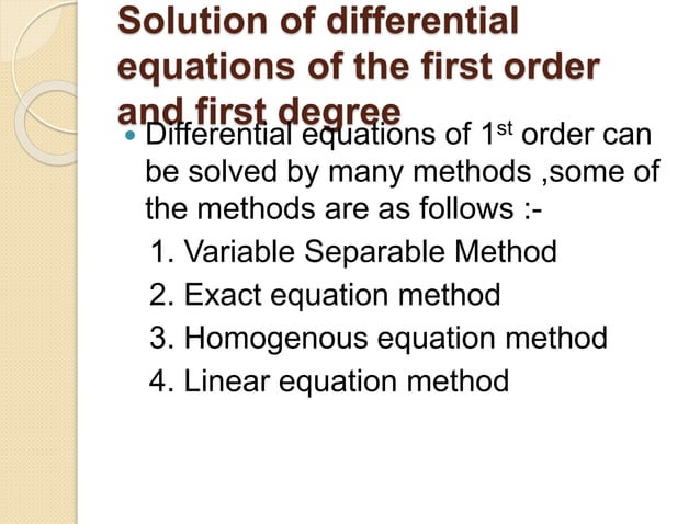 Differential equations of first order | PPT