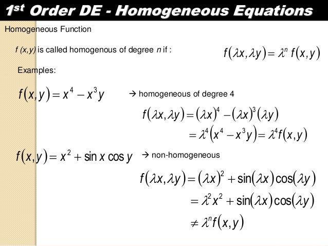 Differential equations of first order