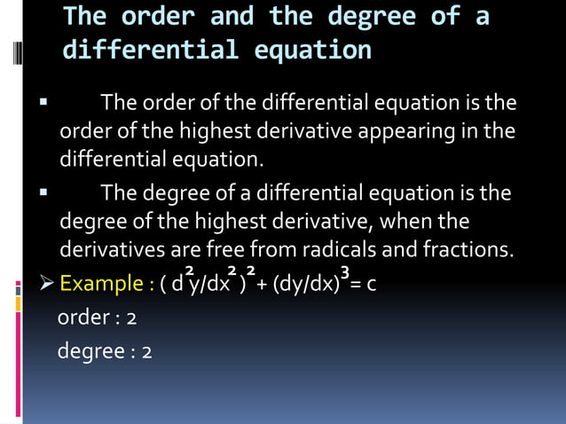 Differential equations of first order | PPTX