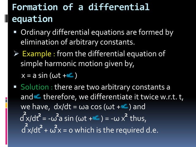 Differential equations of first order | PPTX