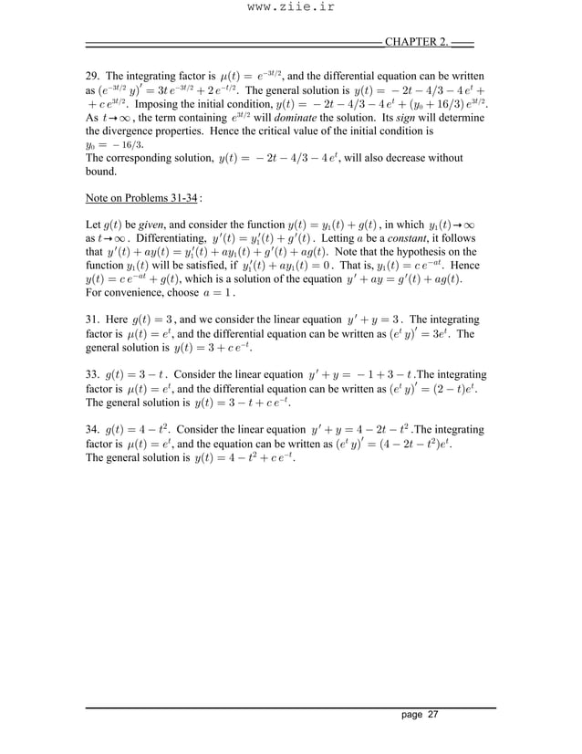 differential equations Boyce & Diprima Solution manual | PDF