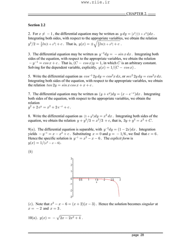 differential equations Boyce & Diprima Solution manual | PDF