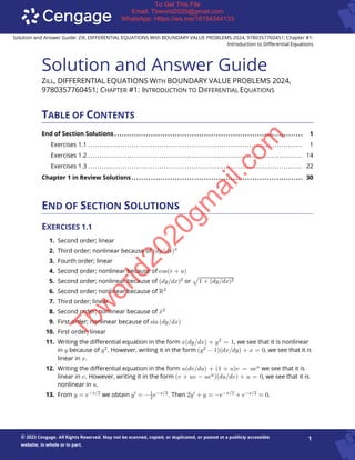 Differential Equations with Boundary-Value Problems, 10th Edition Dennis G. Zill (Solution ...