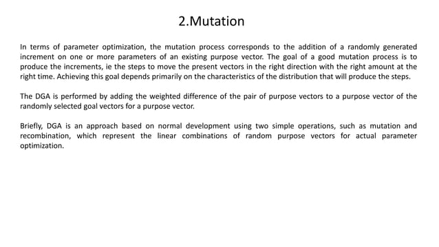 Differential Evolution Algorithm Dea Pptx Computer Software And