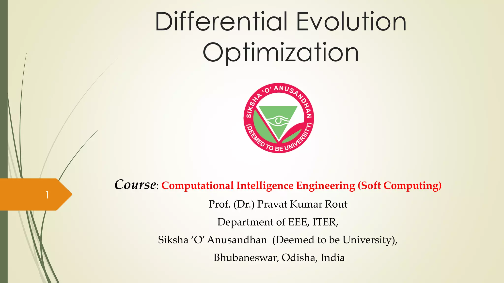 Differential evolution optimization technique | PPT
