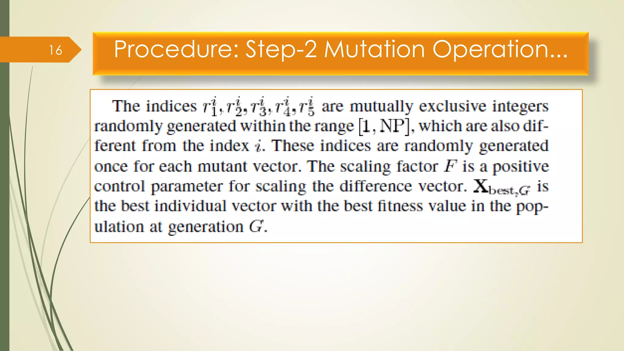 Differential evolution optimization technique | PPT