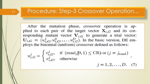 Differential evolution optimization technique | PPT