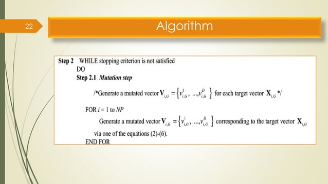 Differential evolution optimization technique | PPT