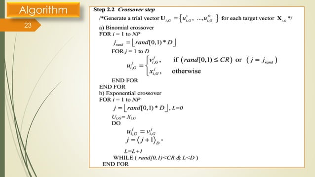 Differential evolution optimization technique | PPT