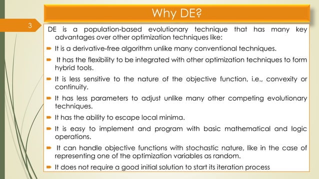 Differential evolution optimization technique | PPT