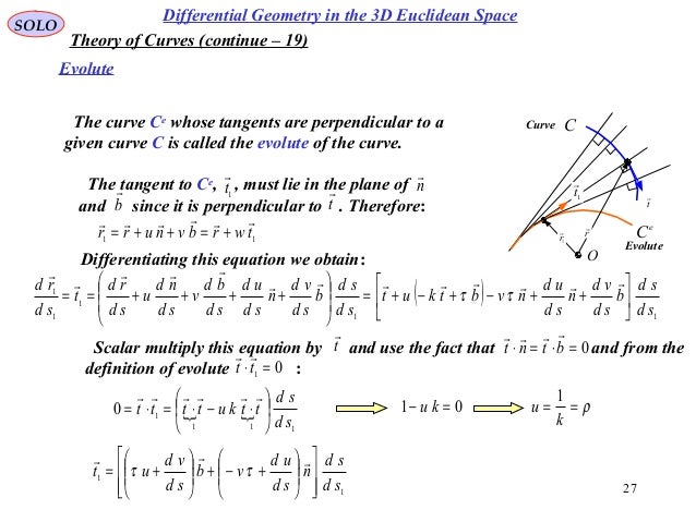 Differential geometry three dimensional space