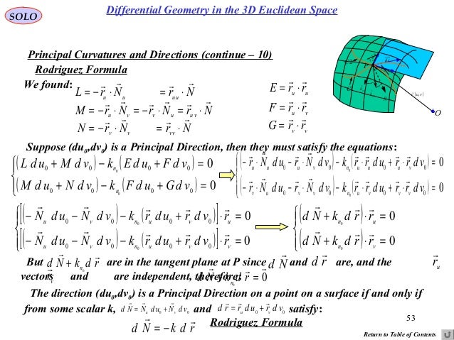 Differential geometry three dimensional space