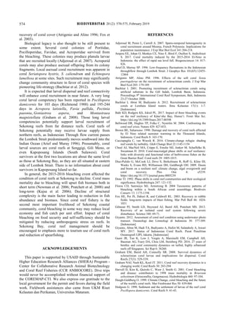 Differential Impacts of 2016 Coral Bleaching on Coral Reef Benthic ...