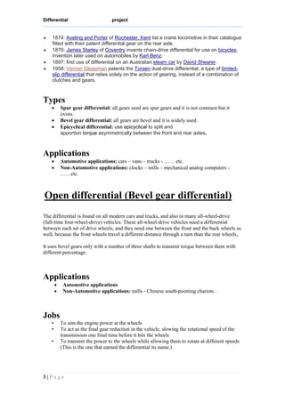 Differential mechanism in cars | PDF