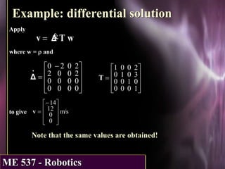 Differential kinematics robotic | PPTX