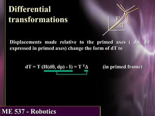 Differential kinematics robotic | PPTX