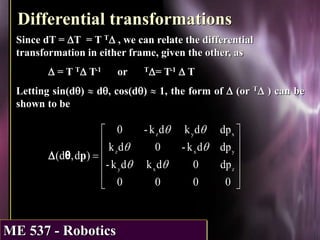 Differential kinematics robotic | PPTX