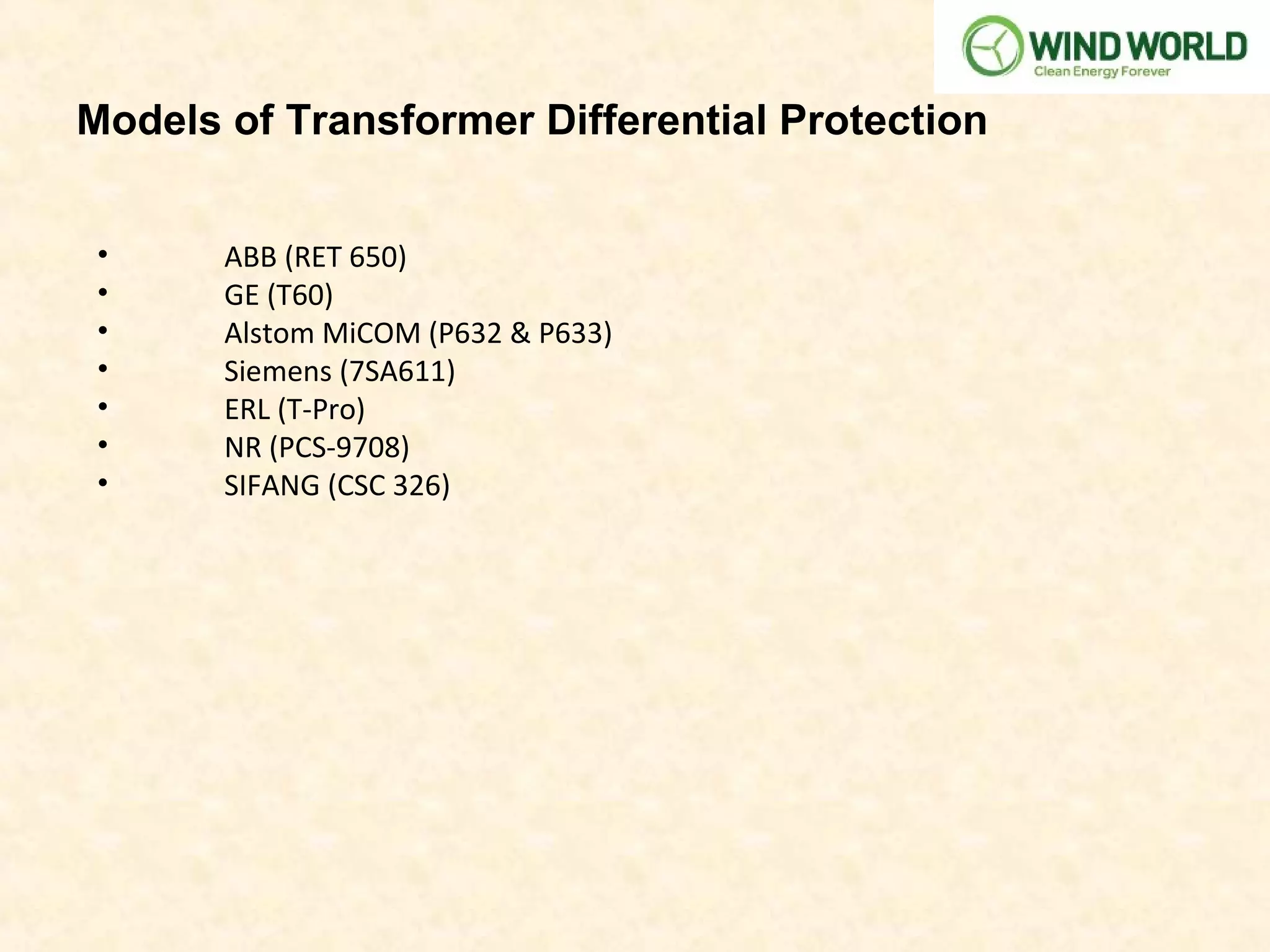 Power Transformer Differential protection | PPT