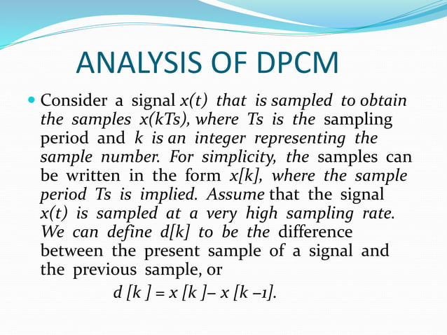 Differential pulse code modulation | PPTX