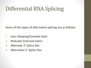 Differential RNA Processing & Animal Development | PDF