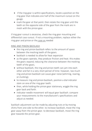 Differentials and axles | DOCX