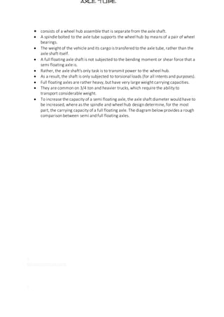 Differentials and axles | DOCX
