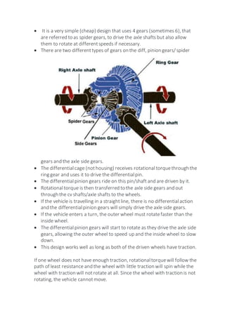 Differentials and axles | DOCX