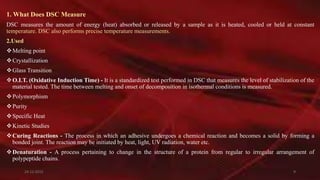 Differential scanning calorimetry [dsc] | PPTX