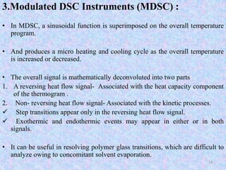 Differential scanning Colorimetry (DSC). | PPTX