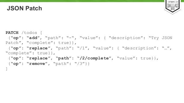 Differential Sync and JSON Patch @ SpringOne2GX 2014