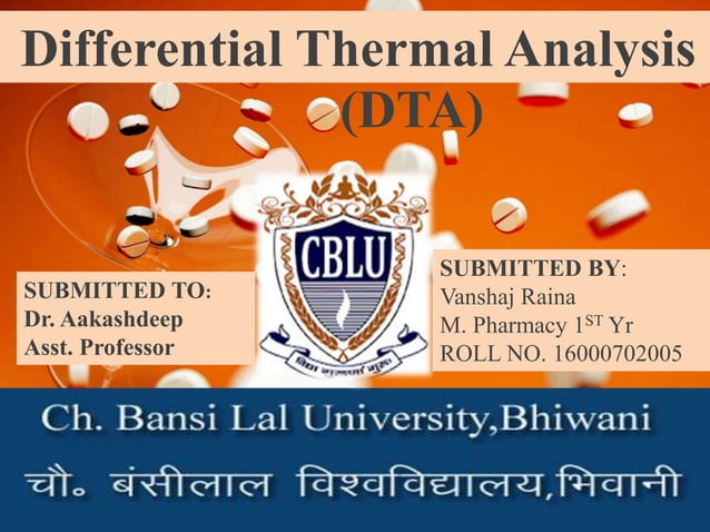 Differential Thermal Analysis (DTA) | PPTX | Chemistry | Science