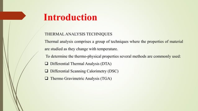 DIFFERENTIAL THERMAL ANALYSIS (DTA).pptx | Chemistry | Science