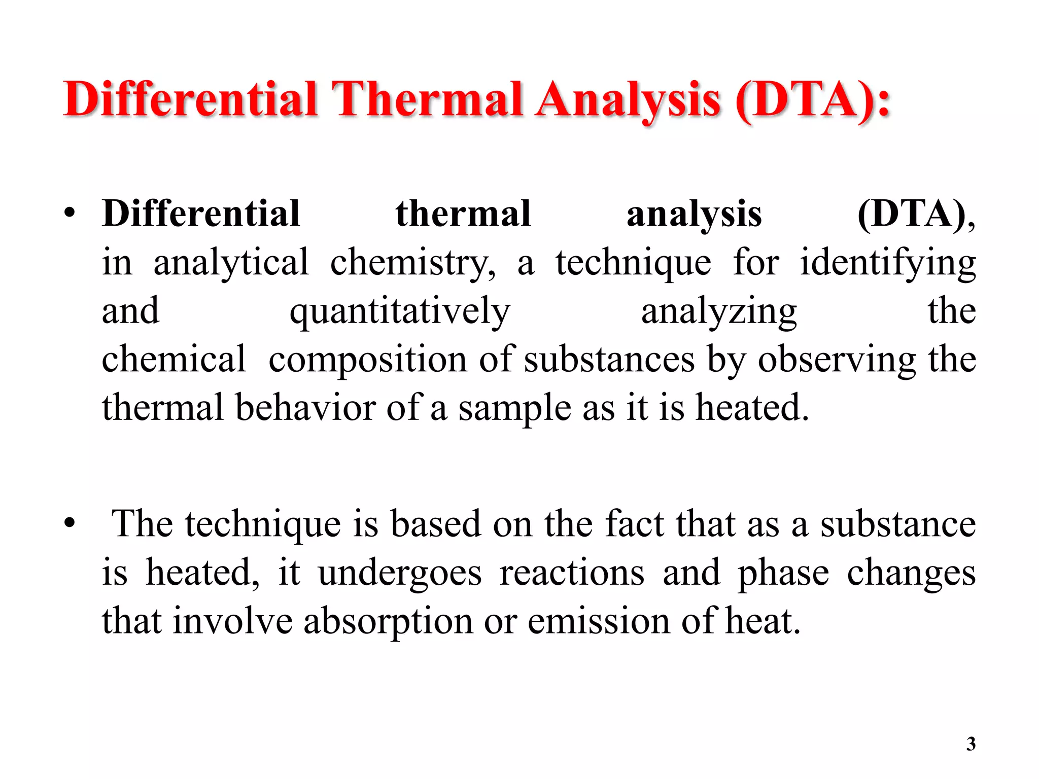 Differential thermal analysis(dta) | PPTX