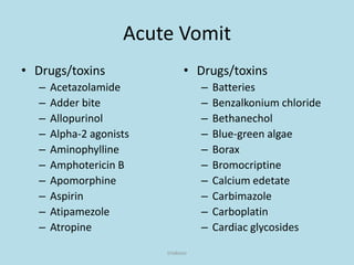 Differential Vomit - Small Animal Medicine | PDF