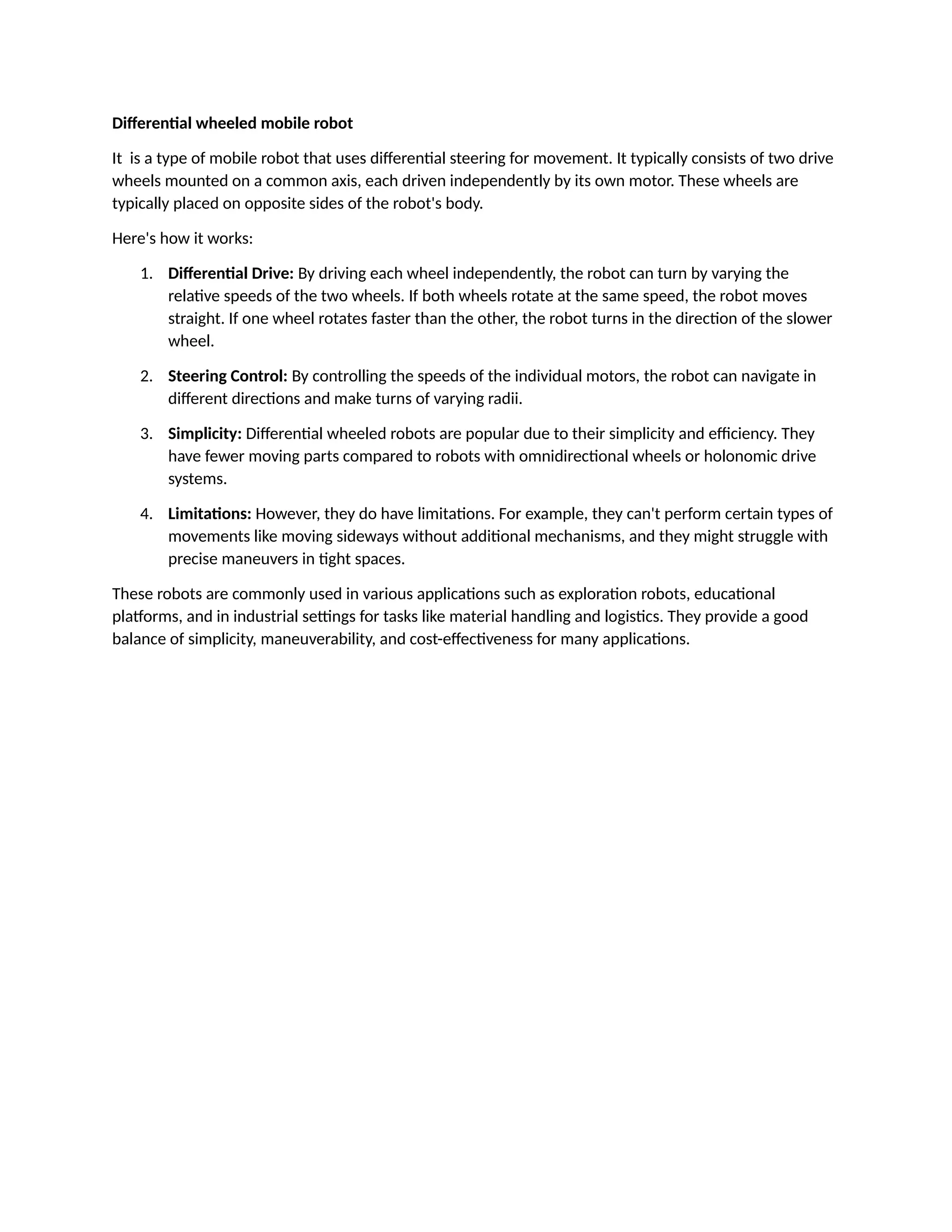 Simple Differential Wheeled Mobile Robot Docx