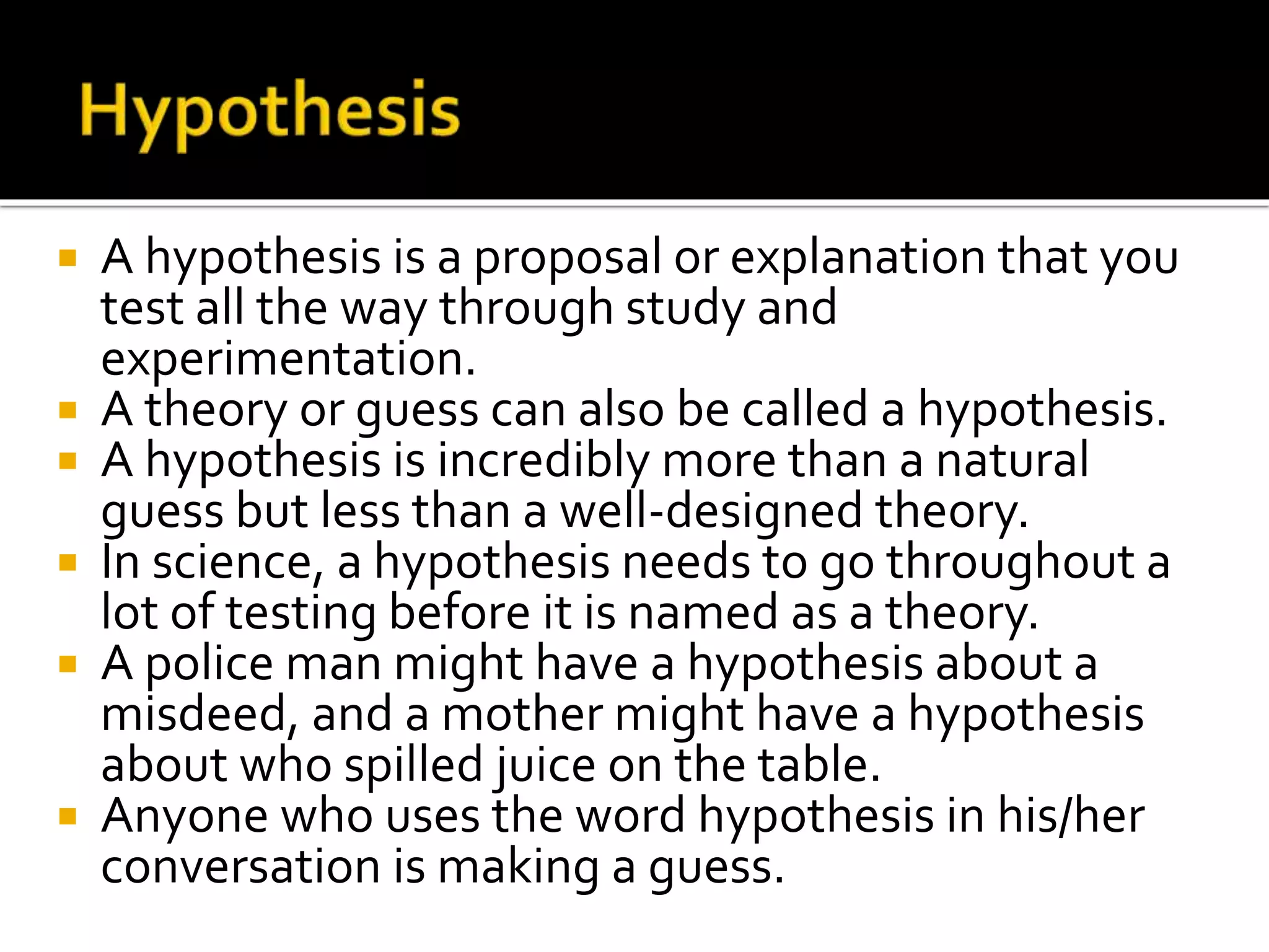 Differentiate between Theory and Hypothesis. | PPTX